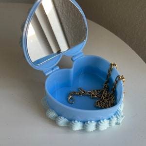 Light Blue Mini Jewelry Box / Trinket Box / Fake Cake / Heart Cake ...