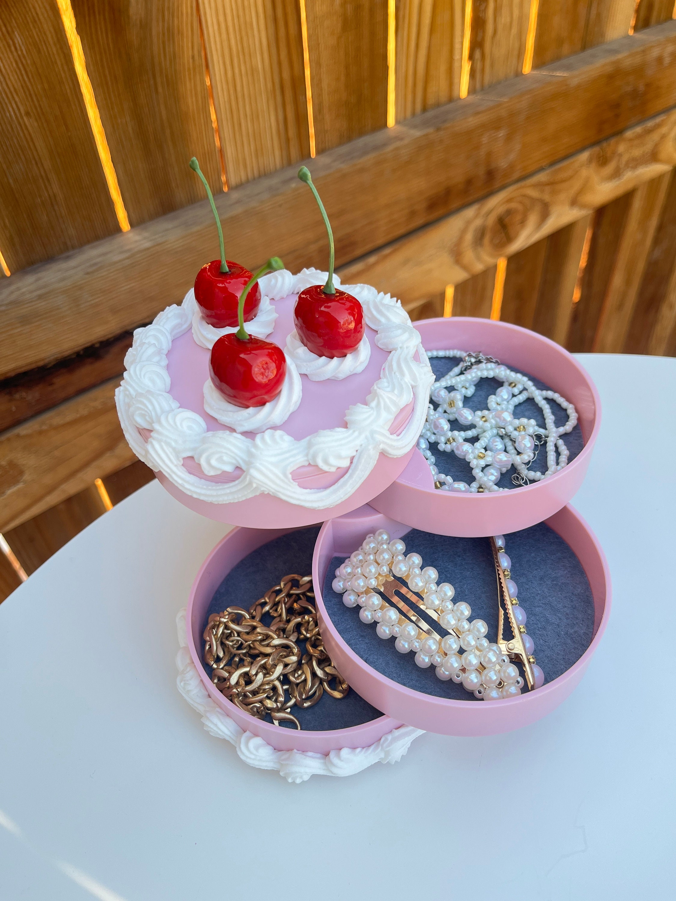 READY TO SHIP - Fake Cake Jewelry Box, Trinket Box, Heart Shaped Cake ...