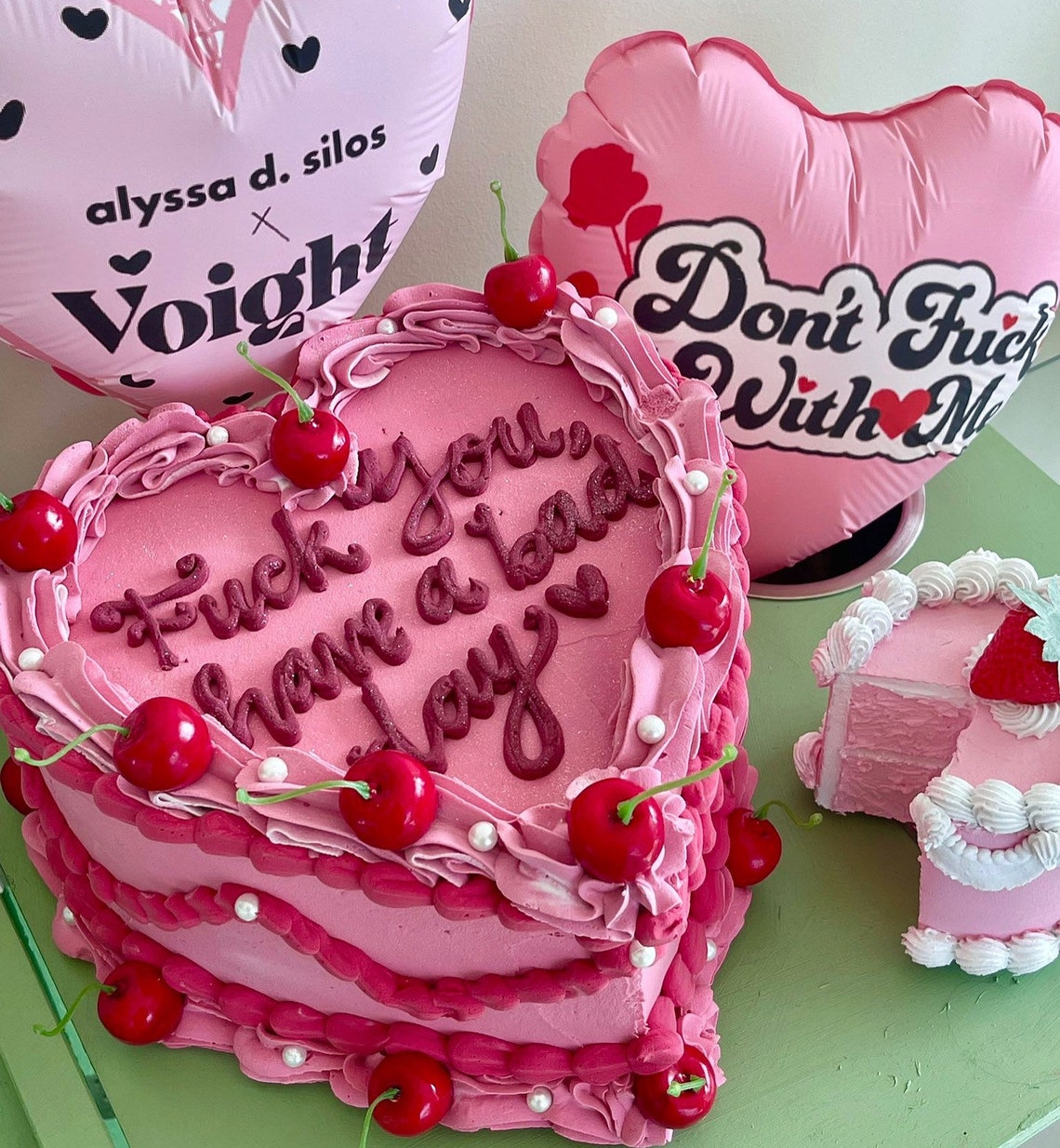 Cherry Cake / 9 Inch Cake /Y2K / Heart Cake / Retro Cake / - Etsy