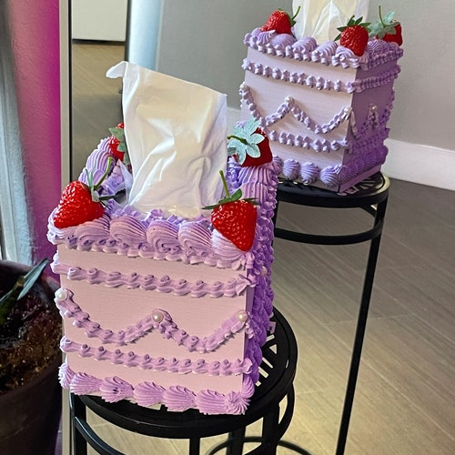 Lavender Cake Tissue Box Cover - Etsy