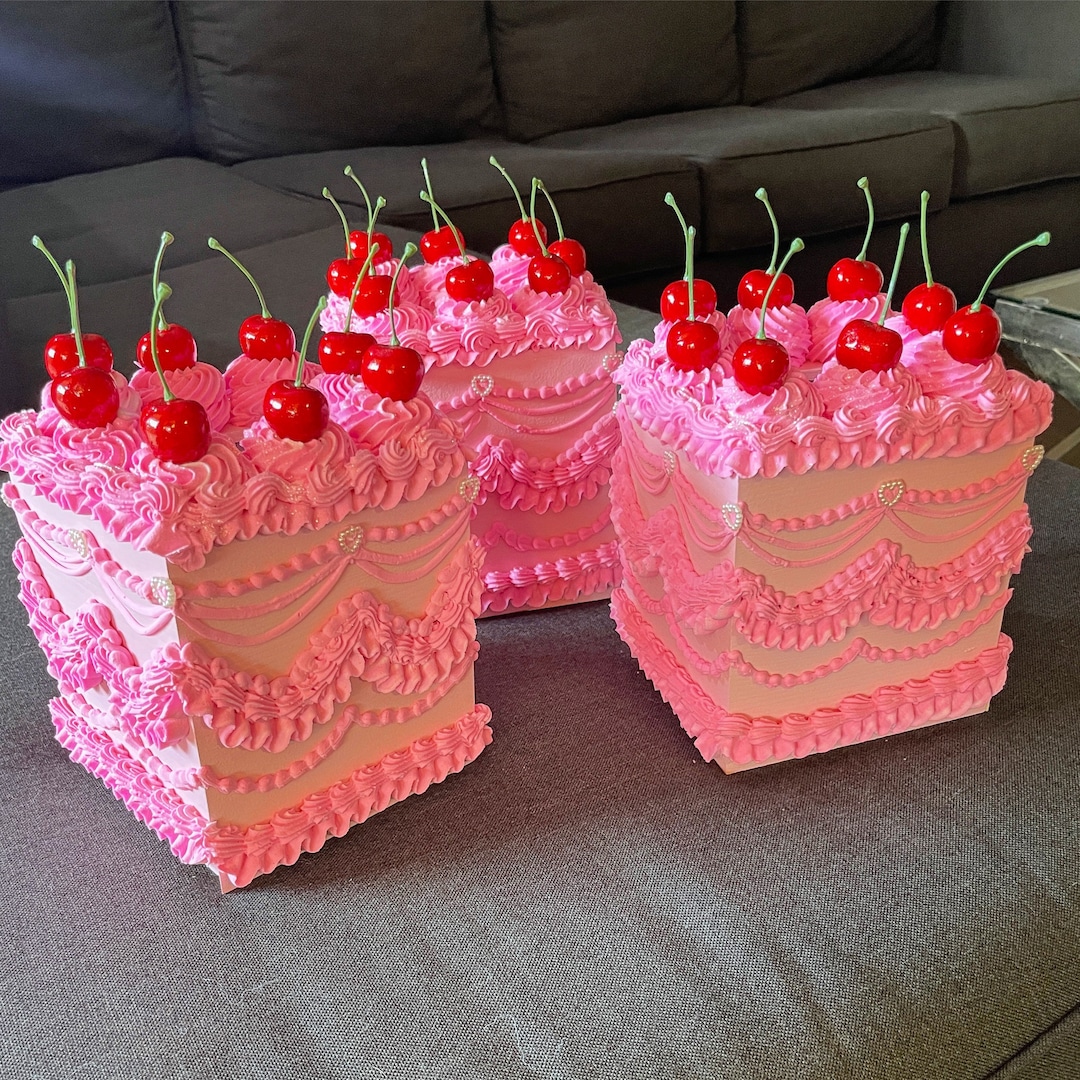 Pink Cake Tissue Box Cover - Etsy