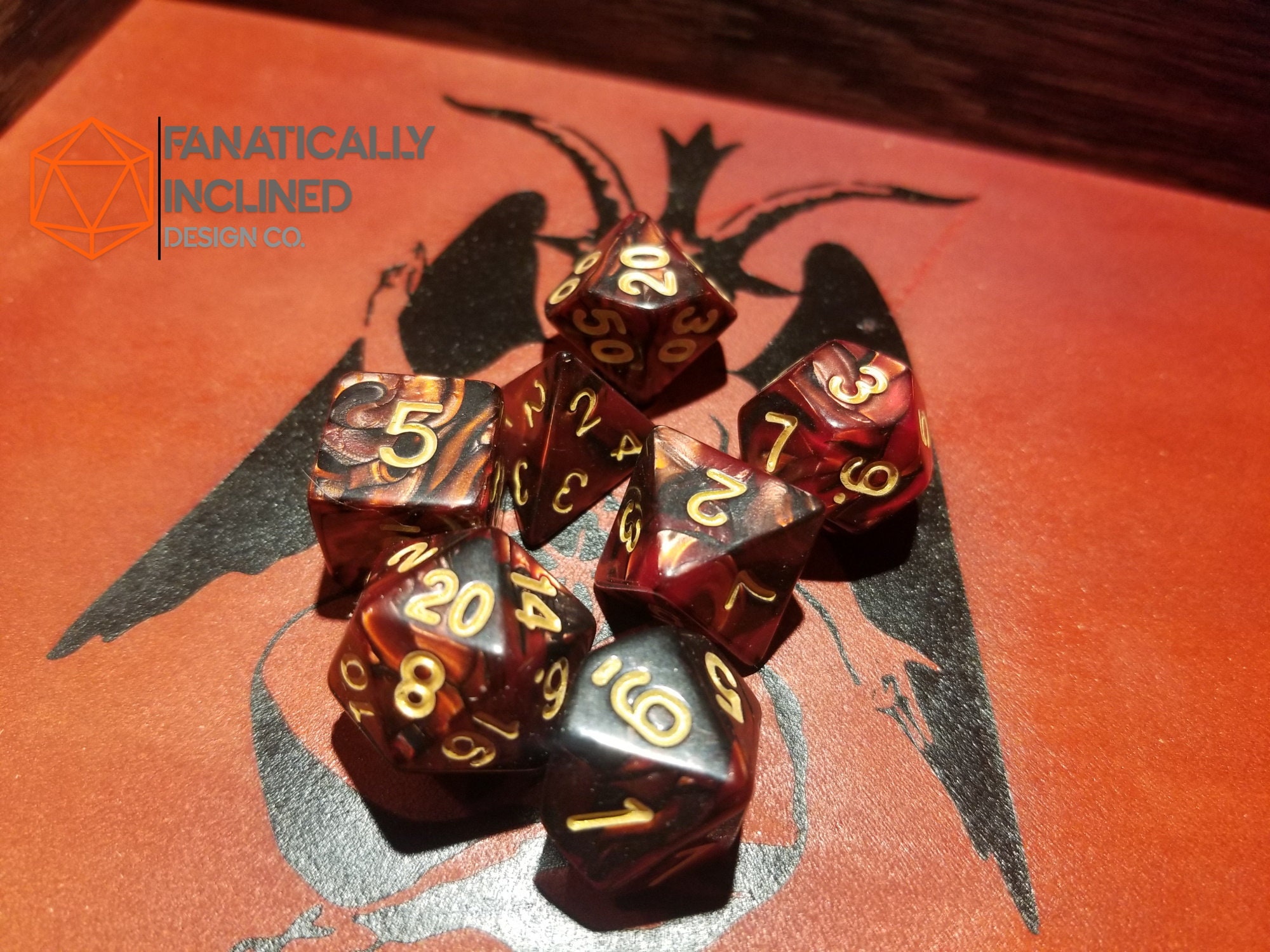 Baphomet Dnd EDC Valet Dice Tray Handmade Oak Leather Critical - Etsy