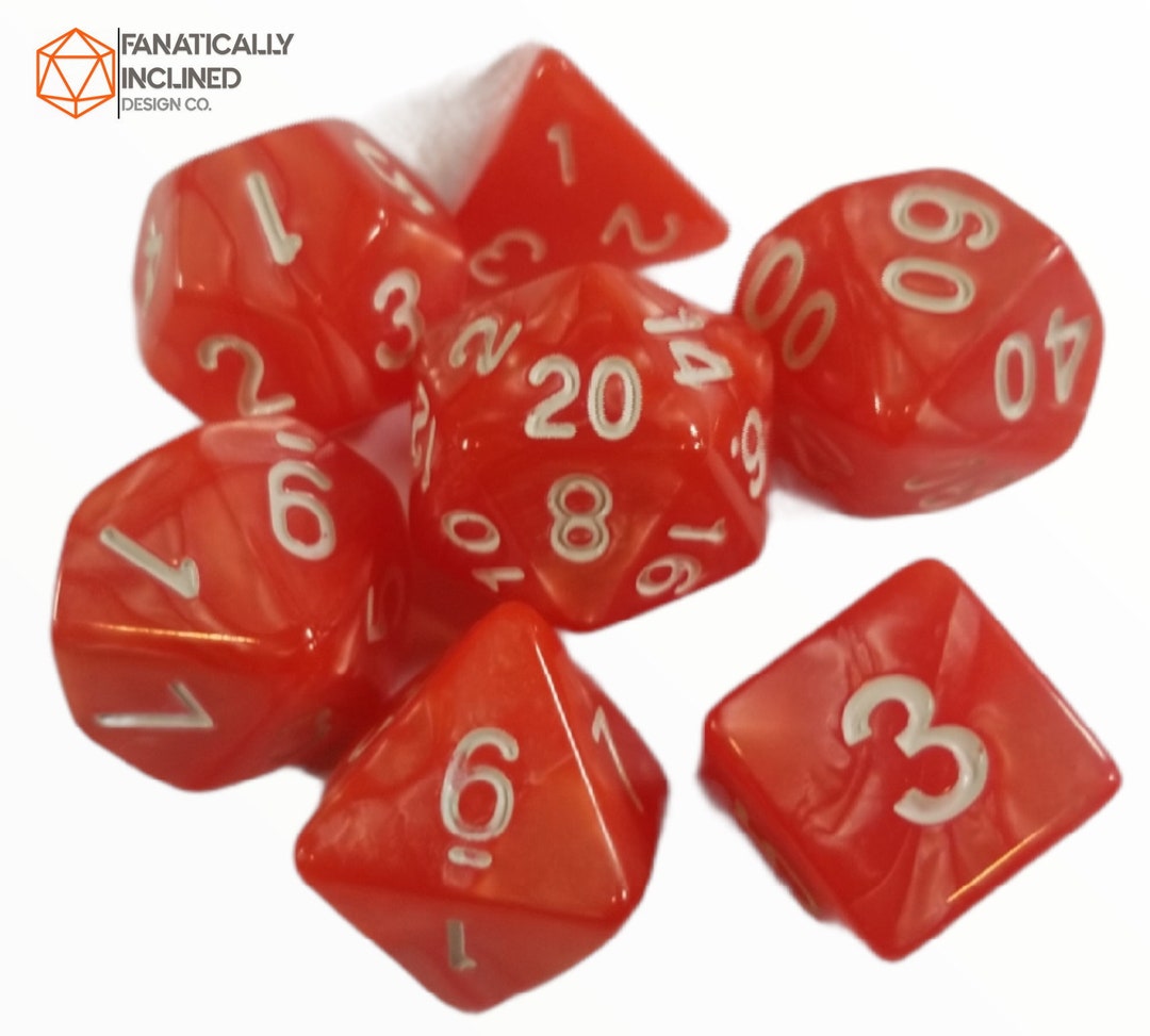 Blood Orange Pearlescent Dice DND Dungeons and Dragons D20 Critical ...