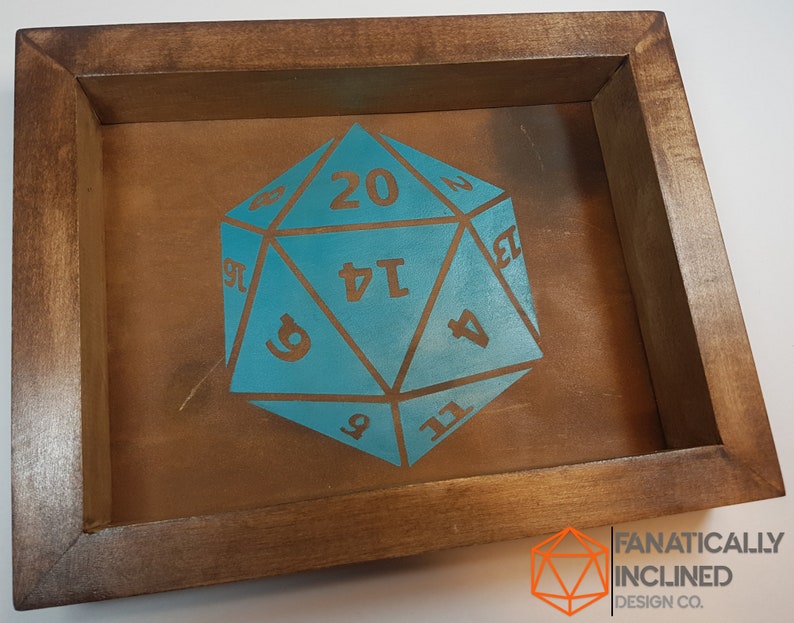 Huge Custom 24" by 12" With Tall Sides Handmade Wood Oak Leather Dice ...