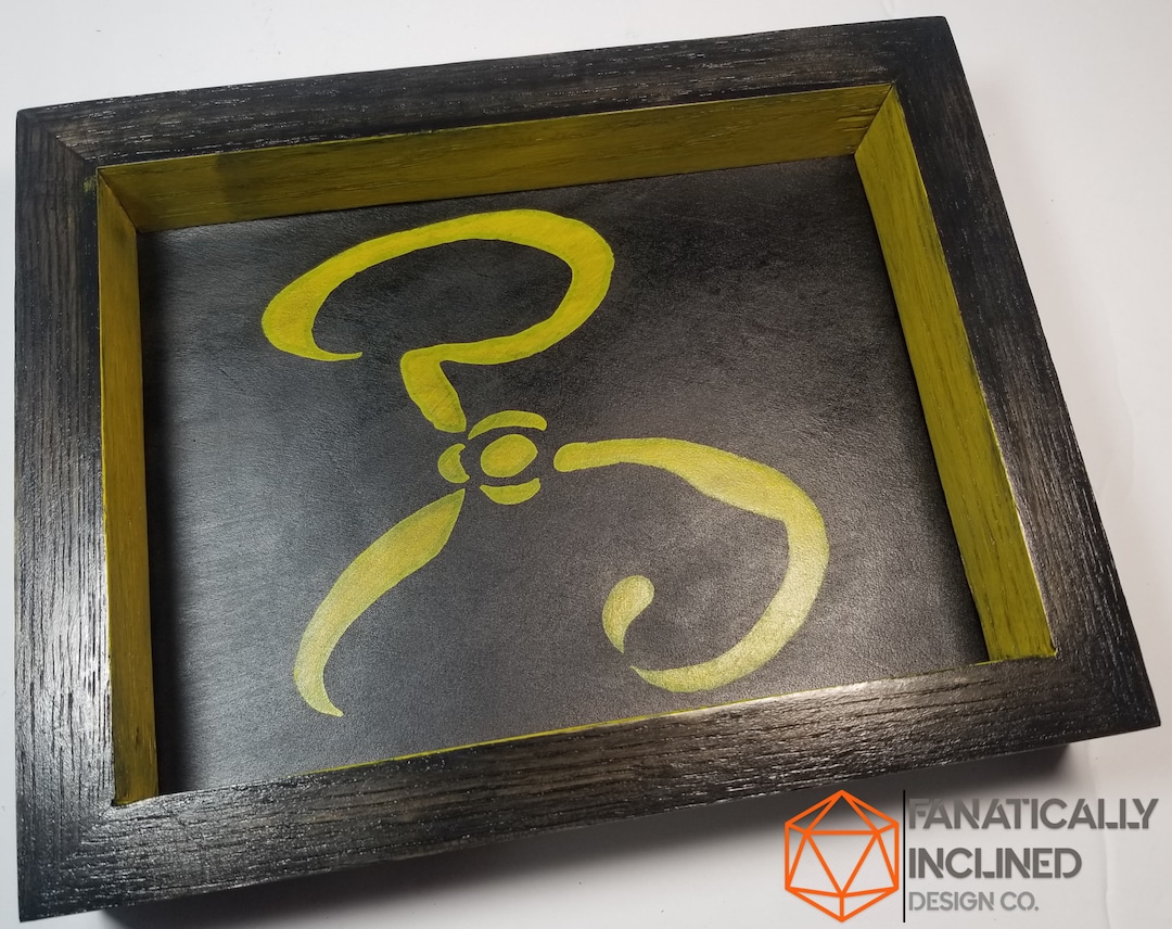 Yellow Sign King Hastur Handmade Oak Wood Leather EDC Valet Dice Tray ...