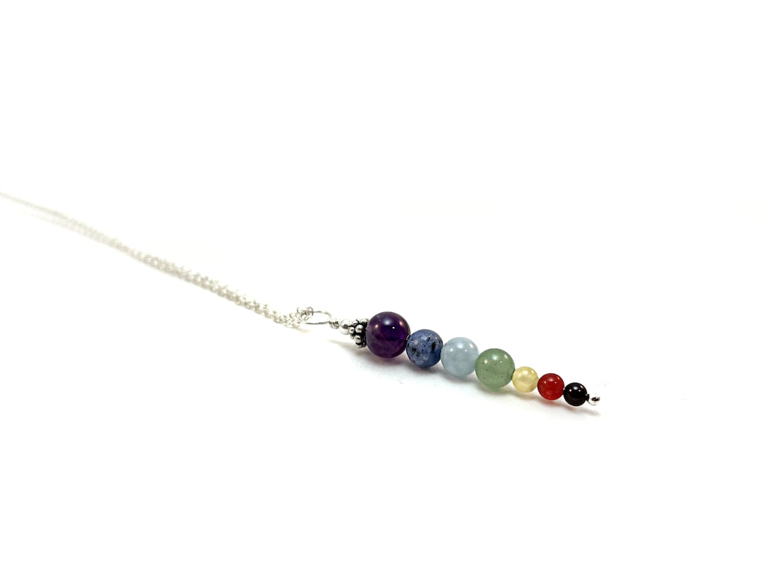7 Chakra Pendulum, Chakra Balancing Pendant, Reiki Charged Jewelry, Chakra Healing, Pendulum ...