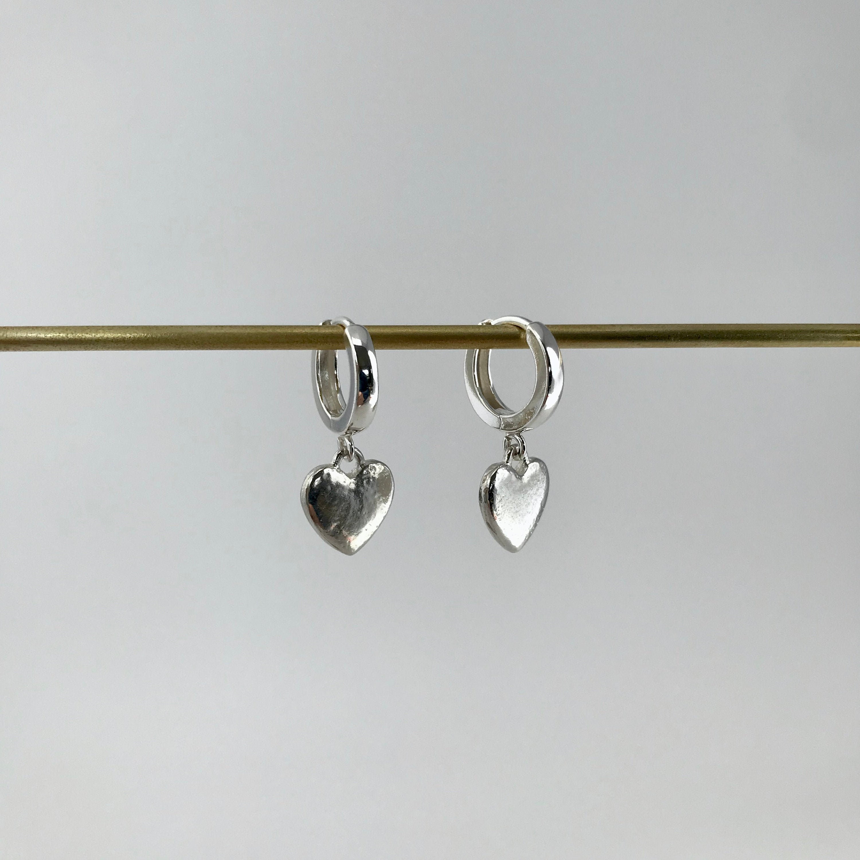 Pendientes de corazón pendientes de aro pendientes de | Etsy