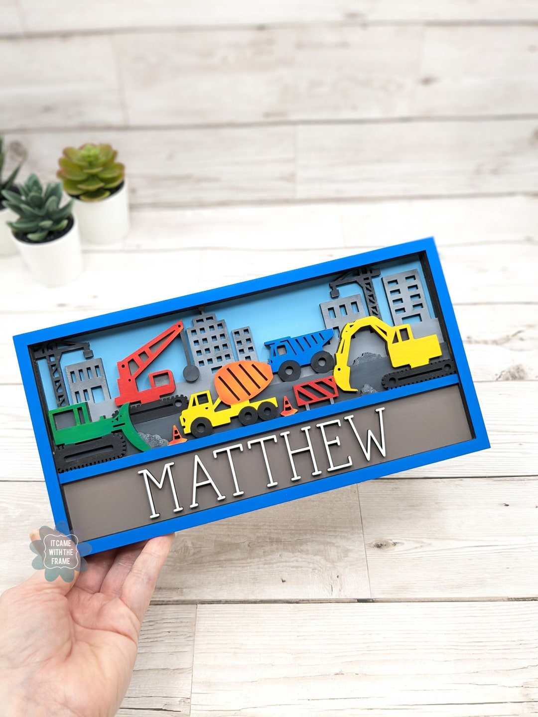Construction Themed Door Sign / Construction Name Sign / Digger Door ...
