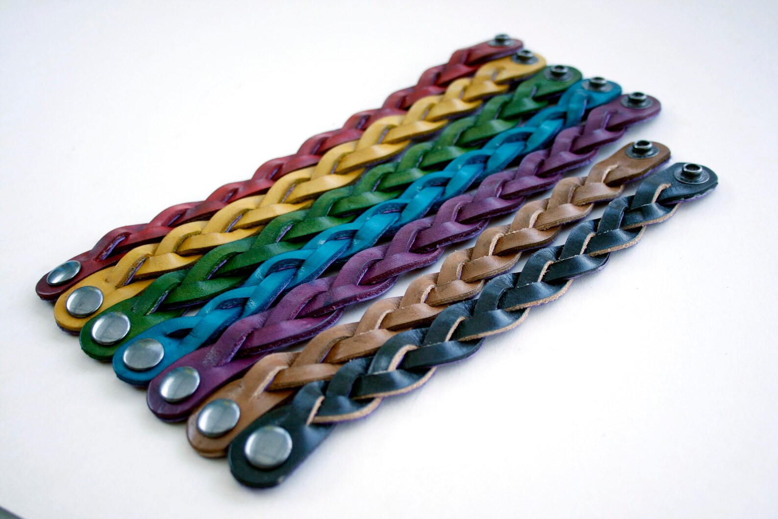 Black Handmade Leather Bracelet Mystery Braid Impossible Magic - Etsy