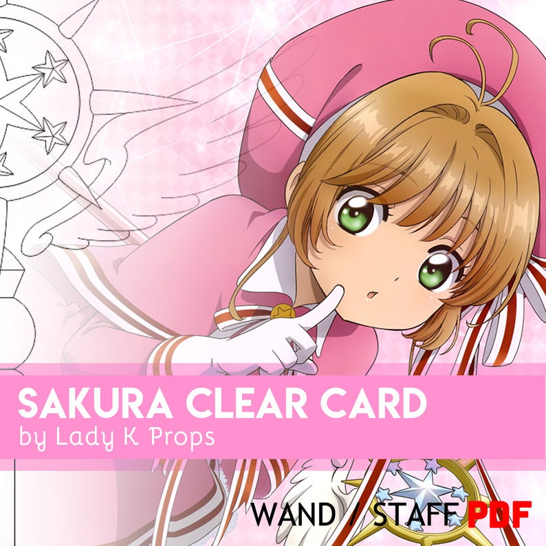 Card Captor Sakura Clear Card Wand / Staff Cosplay PDF Blueprint ...