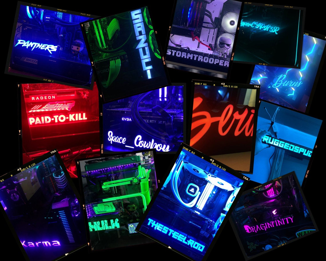 Gaming PC Sign Personalized RGB LED accessory | Etsy