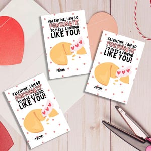 Fortune Cookie Printable Valentine, Class Valentines, Kids Valentine ...