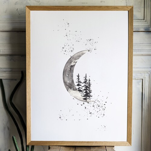 Set of 3 Moons Print 16x20 Print 8x10 Print Celestial | Etsy