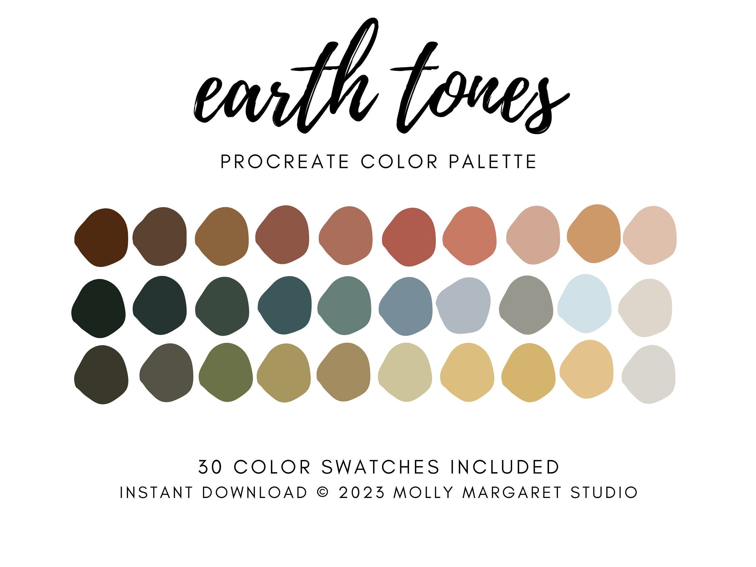 Earth Tones Procreate iPad Palette, Natural Color Palette, Neutral ...