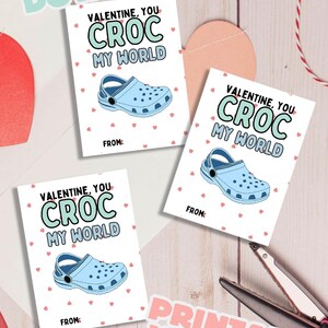 You Croc My World Printable Valentine, Class Valentines, Elementary ...