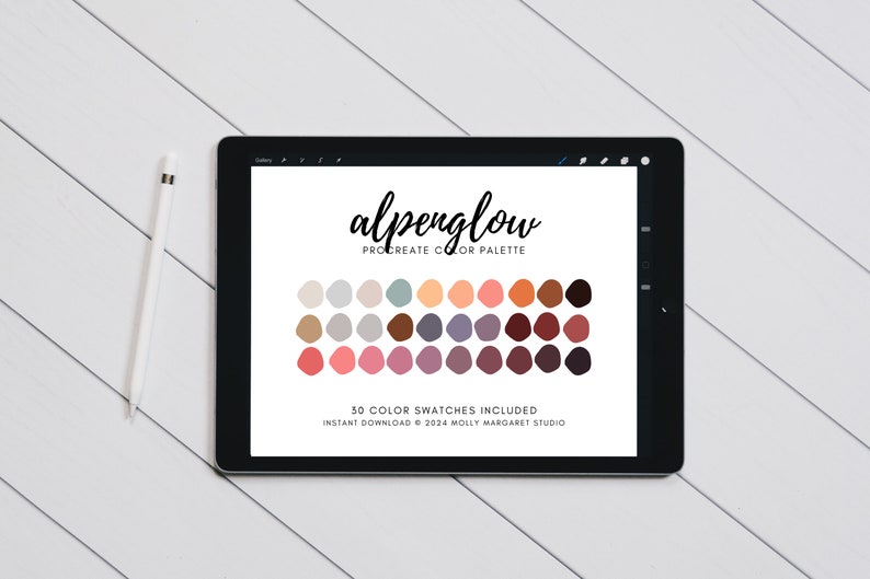 Alpenglow Colors Procreate iPad Swatches and Palette, Natural Color Palette, Sunset Color ...