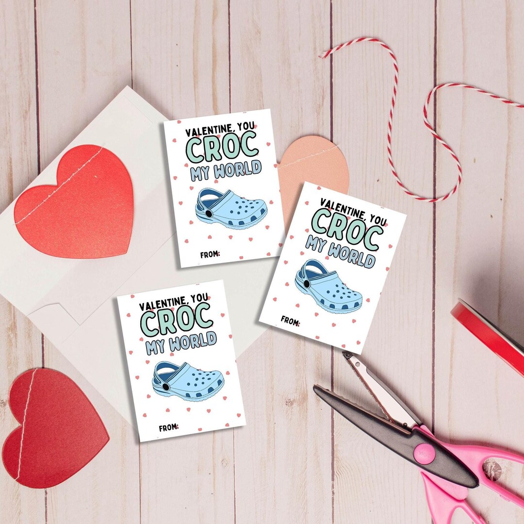 You Croc My World Printable Valentine, Class Valentines, Elementary ...