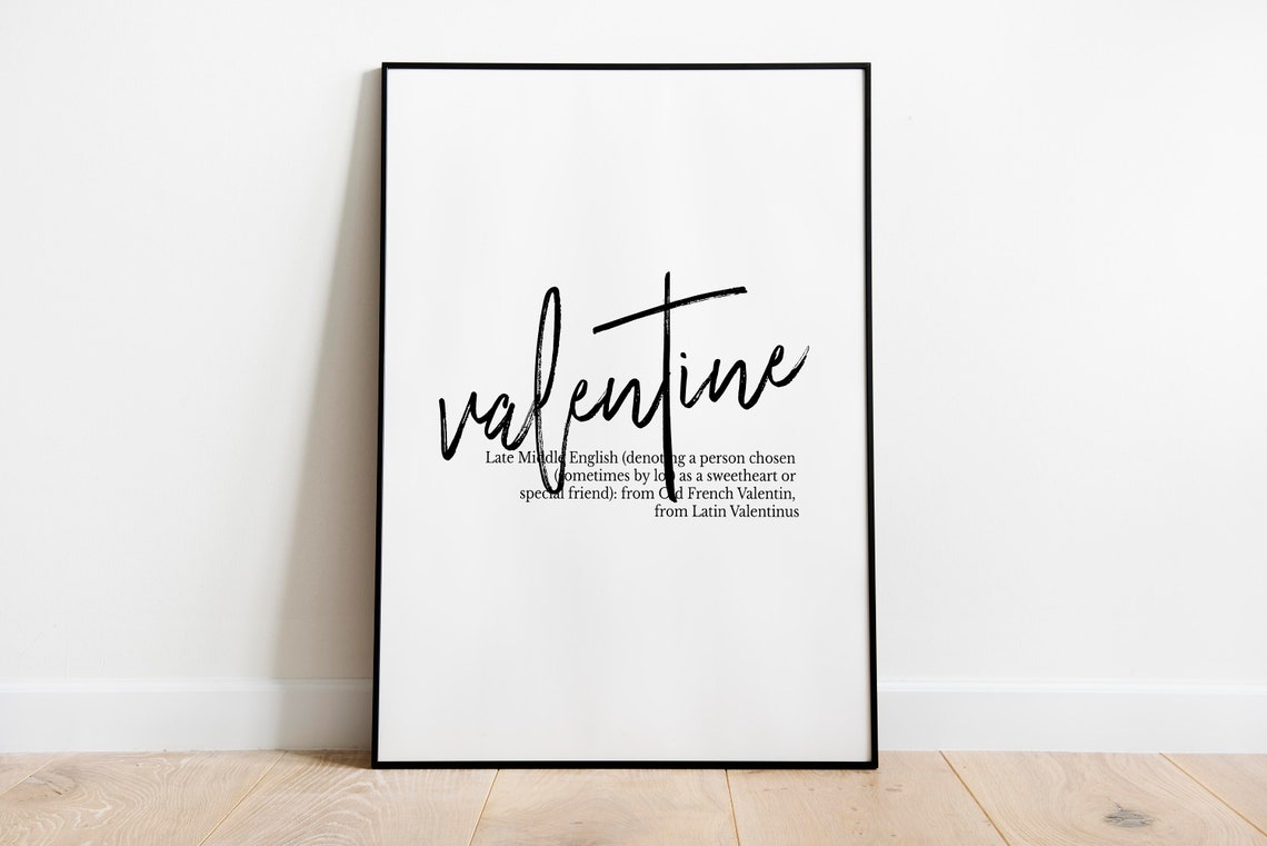 Valentine Definition Printable love art married husband | Etsy