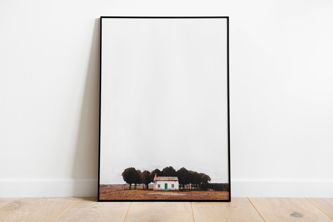 Small House Watercolor Poster, Beach Print, Cottage Home, Home Decor ...