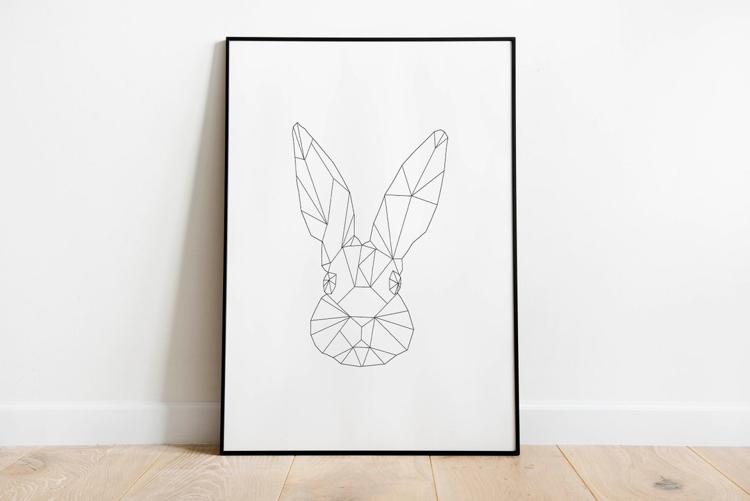 Geometric Bunny Print Nursery Rabbit Print Easter Wall Art - Etsy