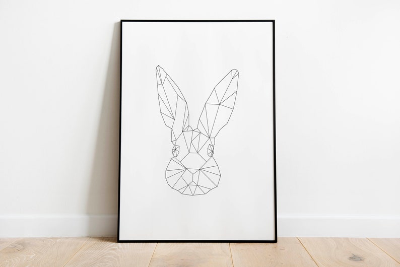 Geometric Bunny Print Nursery Rabbit Print Easter Wall Art - Etsy