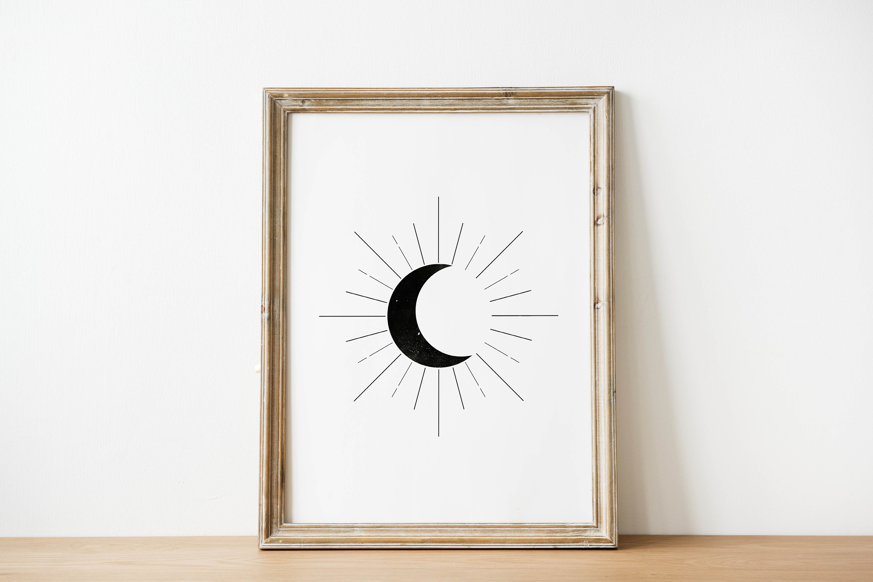 Minimalist Moon Digital Print, Moon Poster, Bedroom Art, Home Office ...