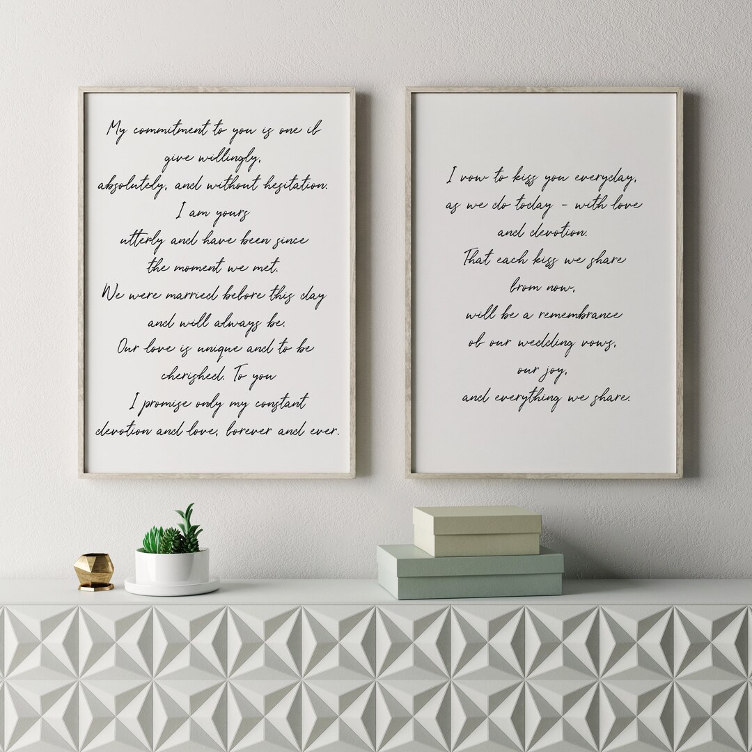 Vows Printable Wall Art, Paper Anniversary, First Anniversary ...