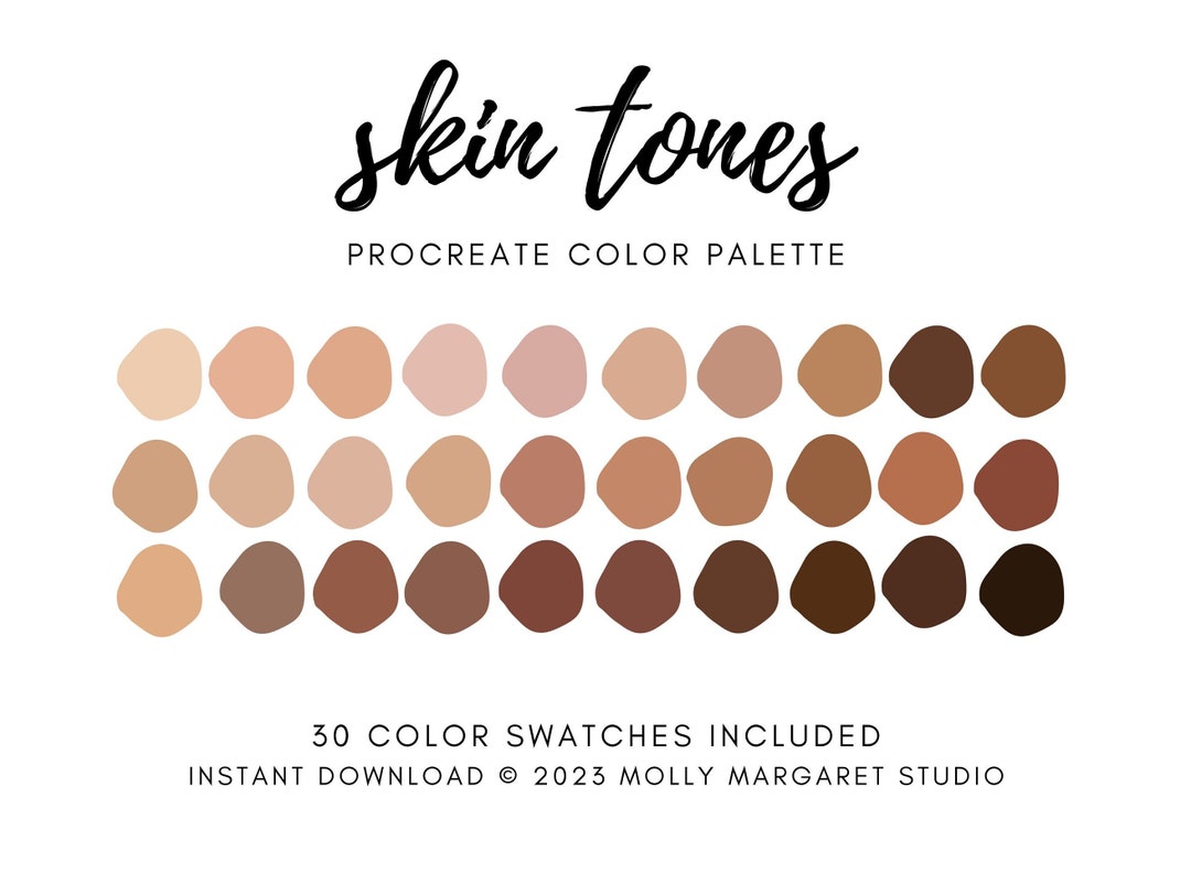 Skin Tone Palette for Procreate Ipad, Natural Color Palette, Broad ...