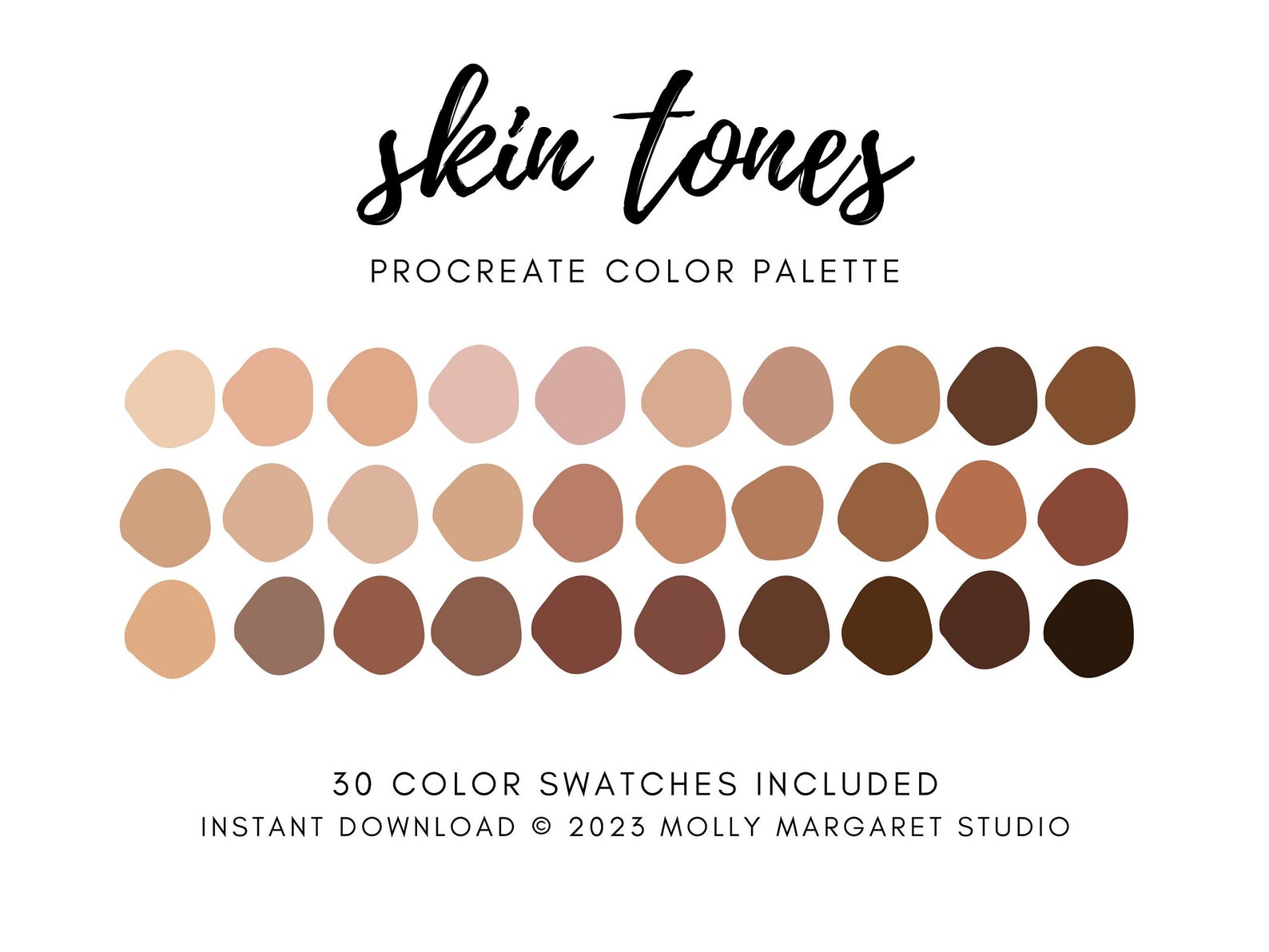 Skin Tone Palette for Procreate Ipad, Natural Color Palette, Broad ...