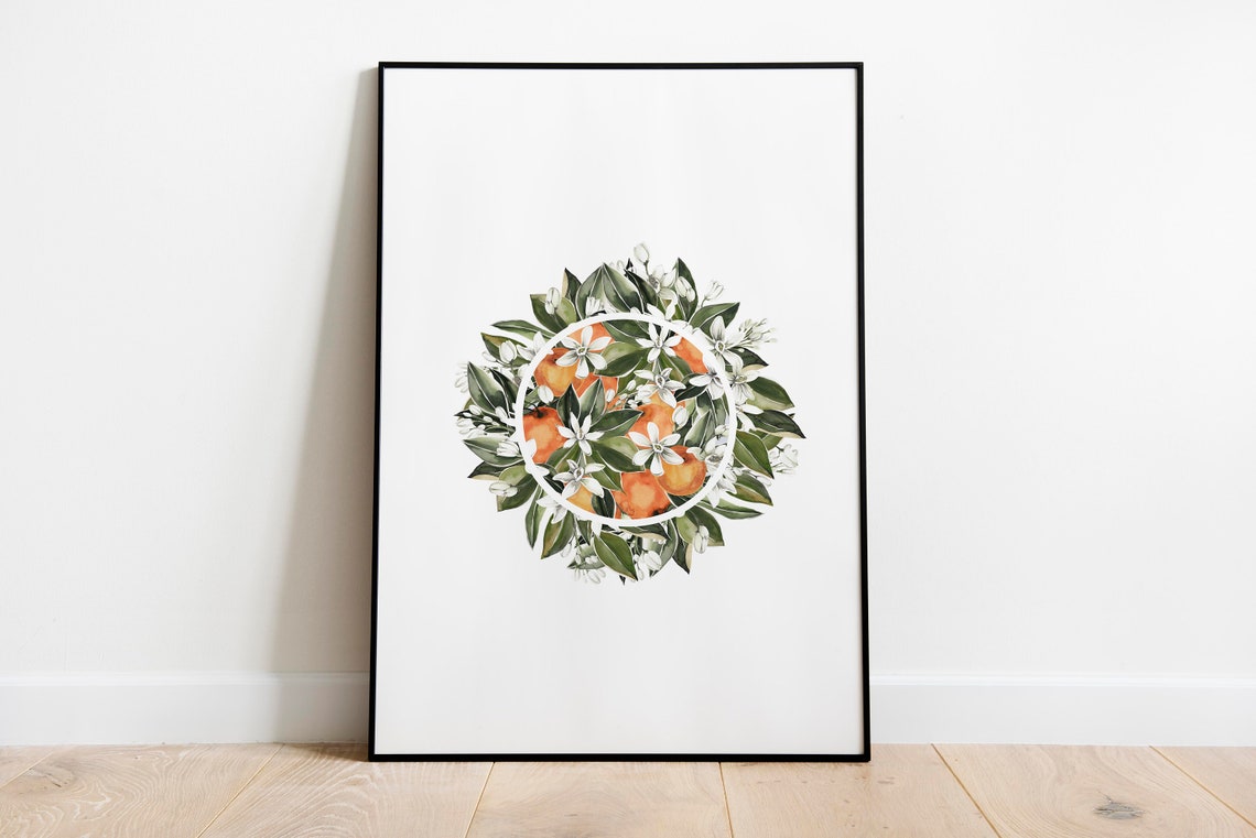 Orange Citrus Digital Print Fruit Poster Kitchen Wall Art - Etsy