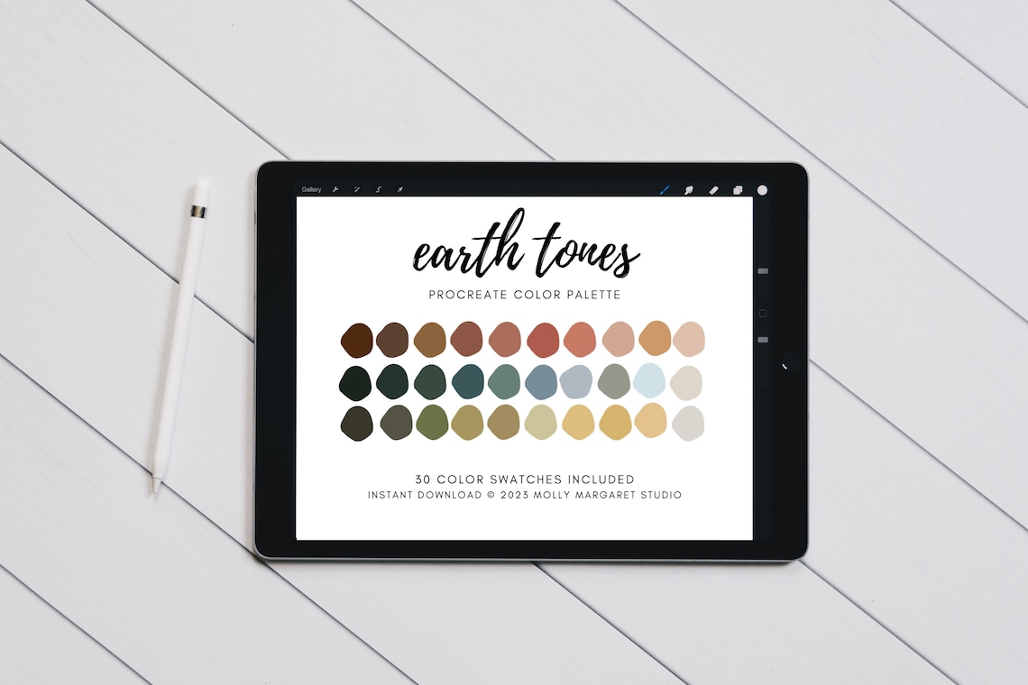Earth Tones Procreate iPad Palette, Natural Color Palette, Neutral ...