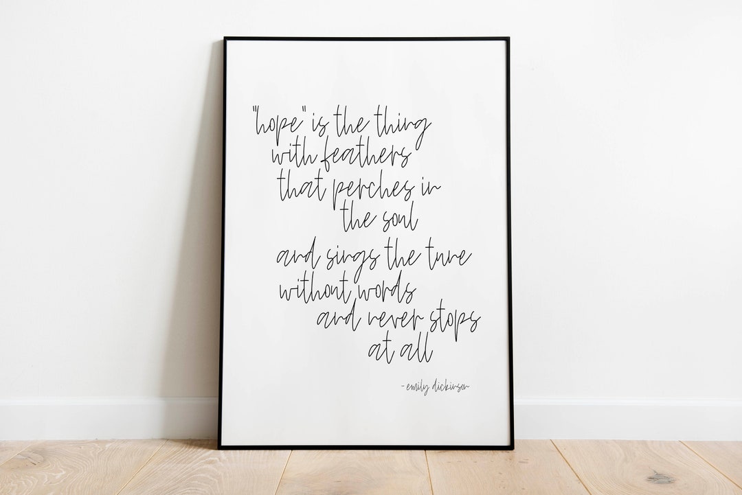 Hope is the Thing With Feathers, Poetry Art, Poetry Printable, Emily ...
