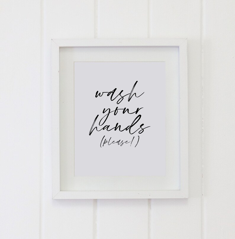 Wash Your Hands Bathroom Decor Bathroom Print Wash Hands - Etsy