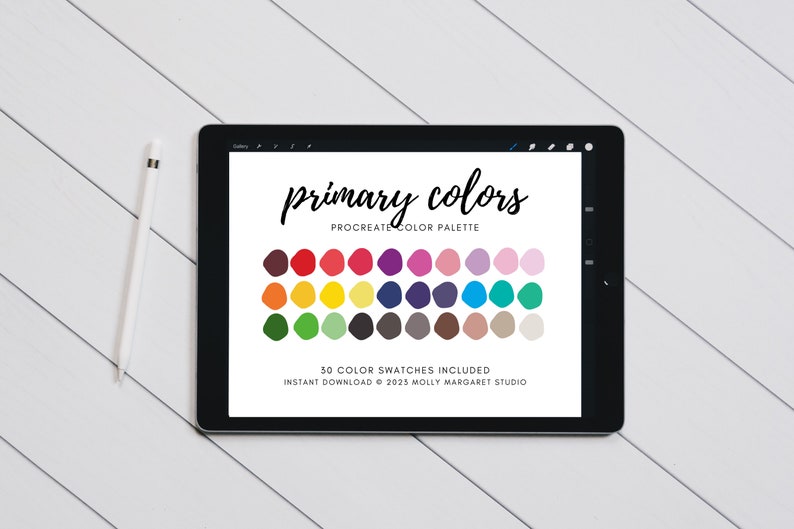 Primary Colors Procreate Ipad Swatches And Palette Natural Color Palette Bright Color Palette