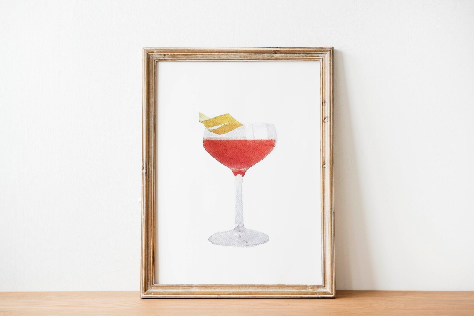 Watercolor Pink Cocktail Print Bar Art Gift for Her | Etsy