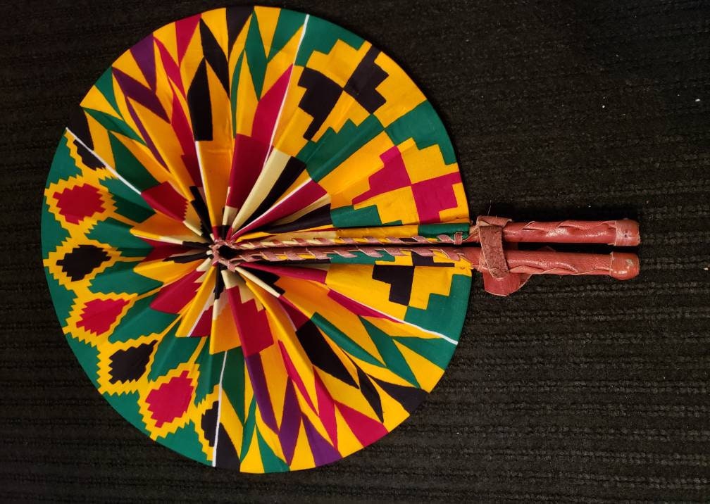 African Fans With Leather Handle - Etsy