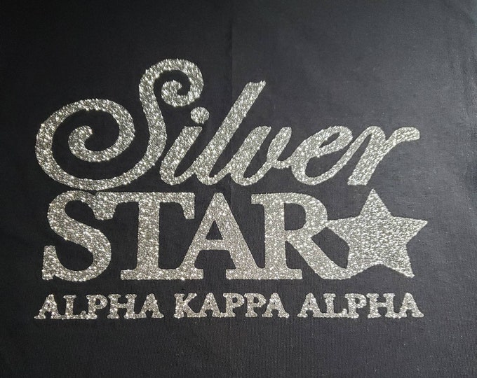 AKA Silver Star Glitter Short Sleeve T-shirts - Etsy