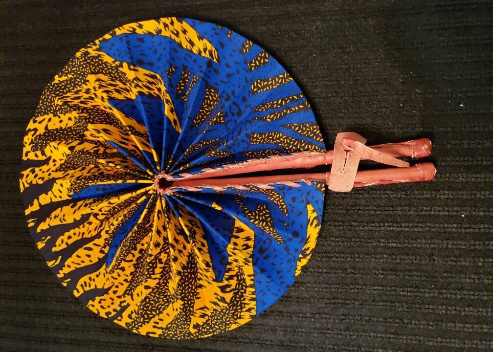 African Fans With Leather Handle - Etsy