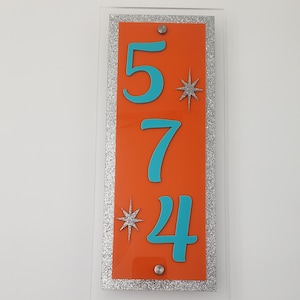 Layered, 3D, Mid Century Modern Address Sign, Acrylic, Made to Order ...