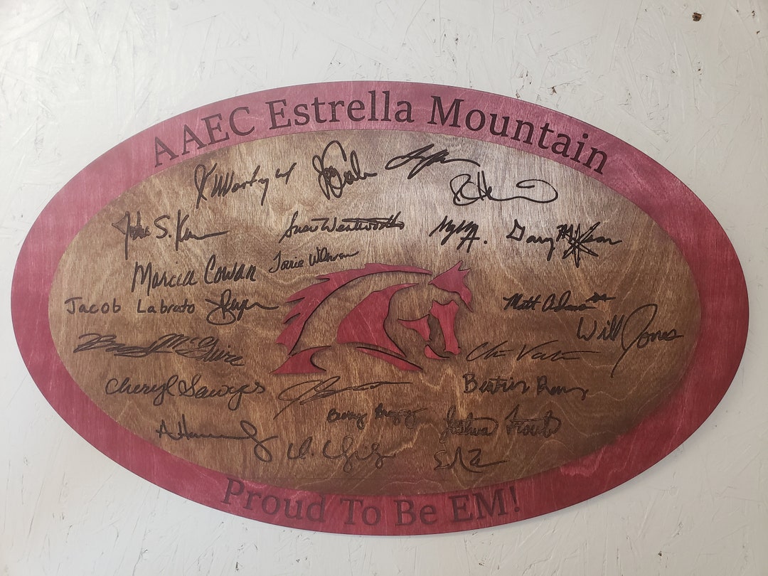 22.5" X 14" Three Layered Birch Personalized Sign With Signatures ...