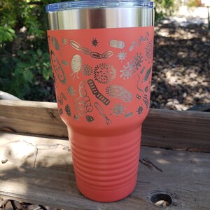 Full Wrap Microorganism, Bacteria, Virus, Funny, Engraved Tumbler ...