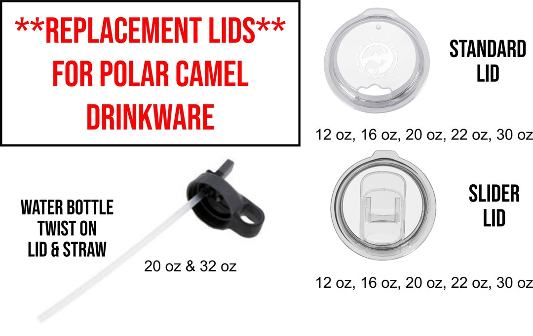 Polar Camel REPLACEMENT LID ONLY Standard-slider Lid, Water Bottle ...