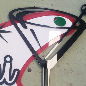 Martini Time, Retro, Mid Century Modern, 3D Layered Acrylic Sign, Bar ...