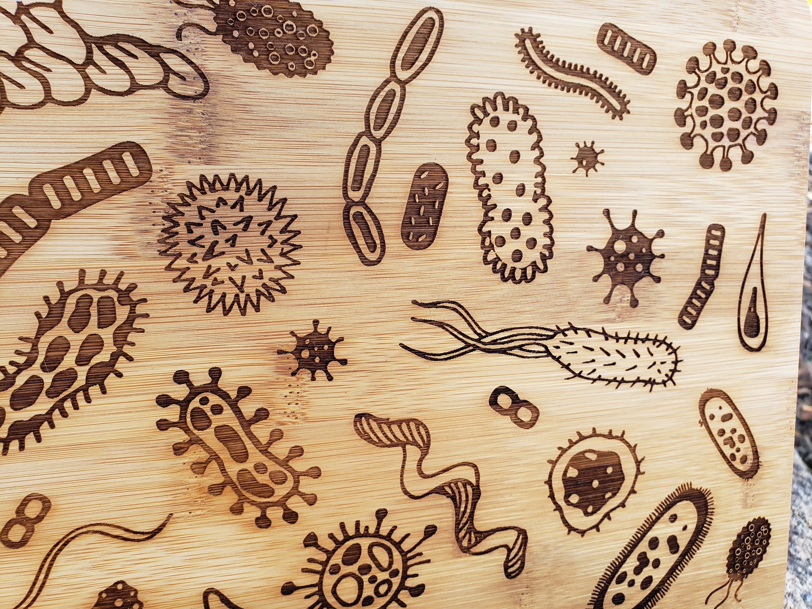 Microorganism Bacteria Virus Cutting Board Funny Cutting - Etsy