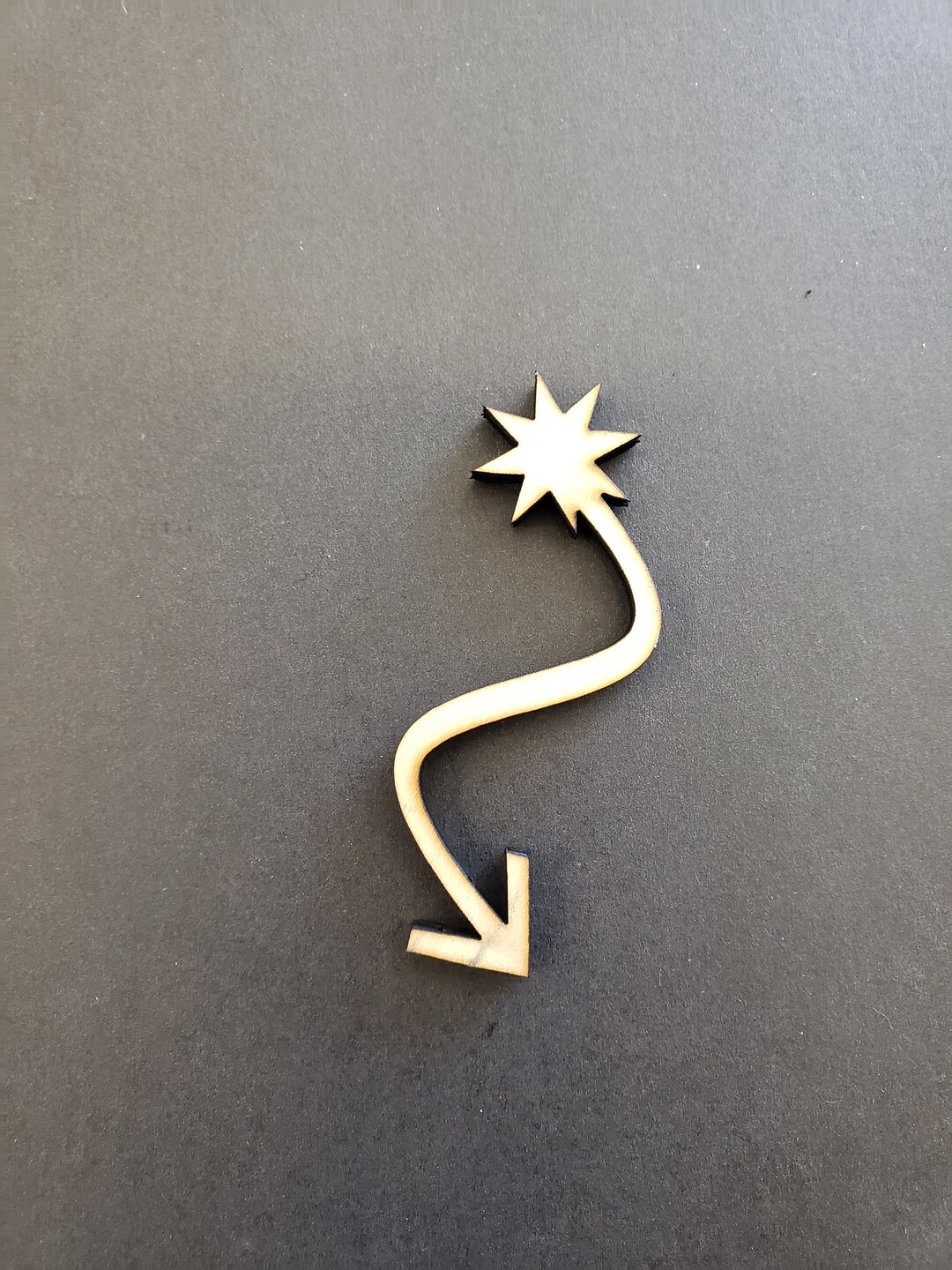 Atomic Starburst on Wavy Arrow, 1/4" Birch Cutout, Mid Century Modern ...