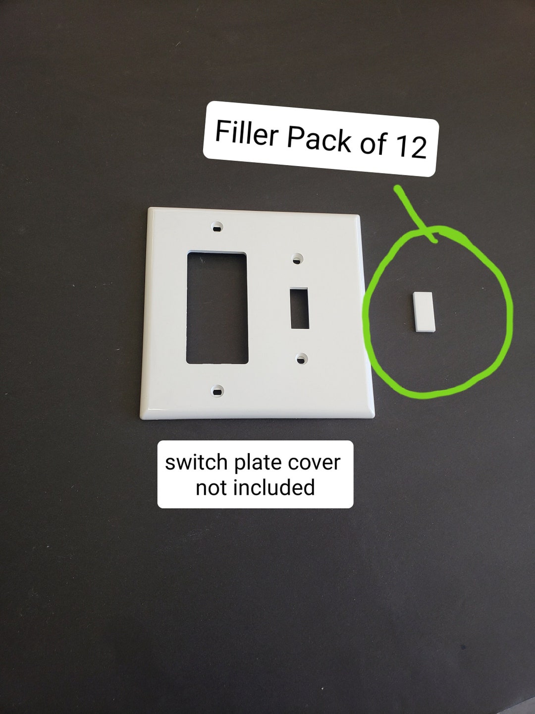 Filler for Standard Size Wall Switch Plate Cover, 1/8" Acrylic, Home ...