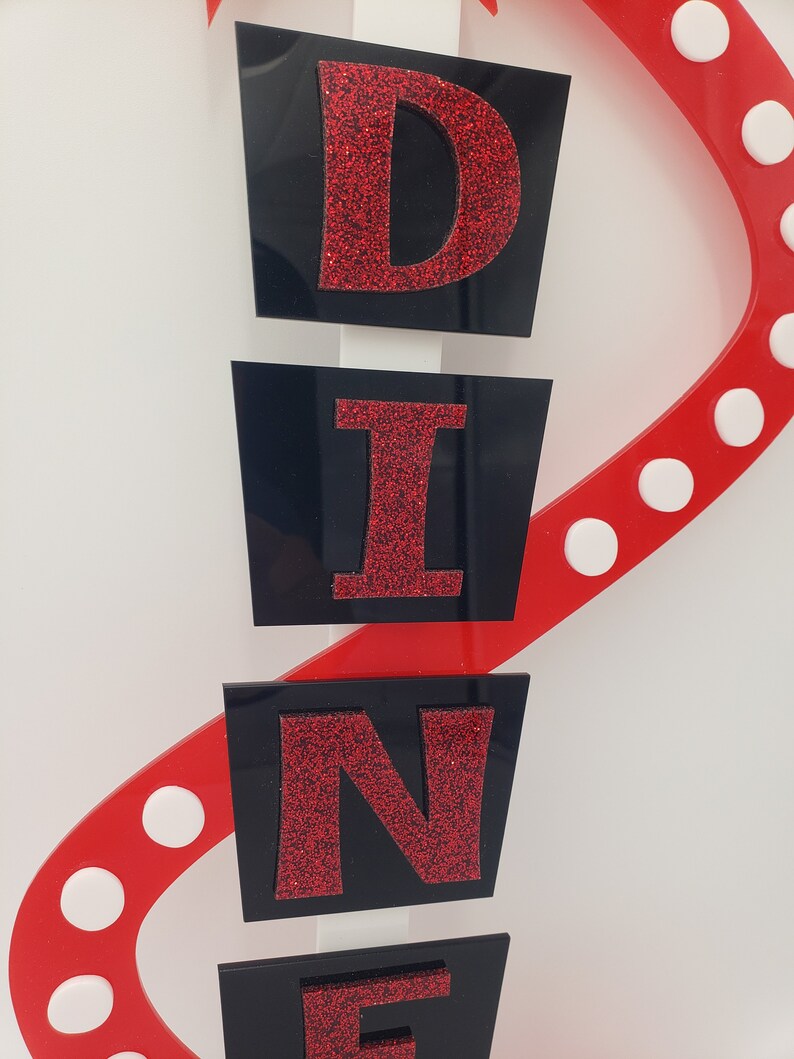 Diner, Retro, Mid Century Modern, 3D Layered Acrylic Sign, Kitchen, Bar ...