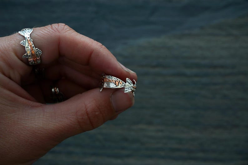 Rainbow Trout Ring - Made to Order – Handmade Sterling Silver With ...
