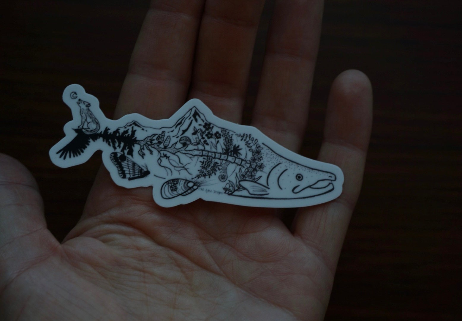 Alaska Keystone Salmon Art Sticker - Etsy