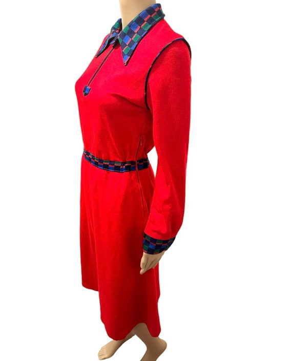 Original 70s red dagger collar dress - Gem
